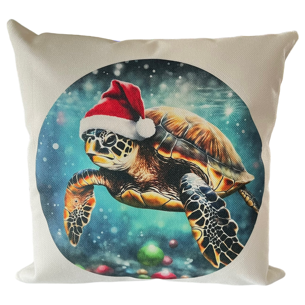Christmas Sea Turtle 16x16 Pillow | Blue Pelican Outer Banks Shopping ...