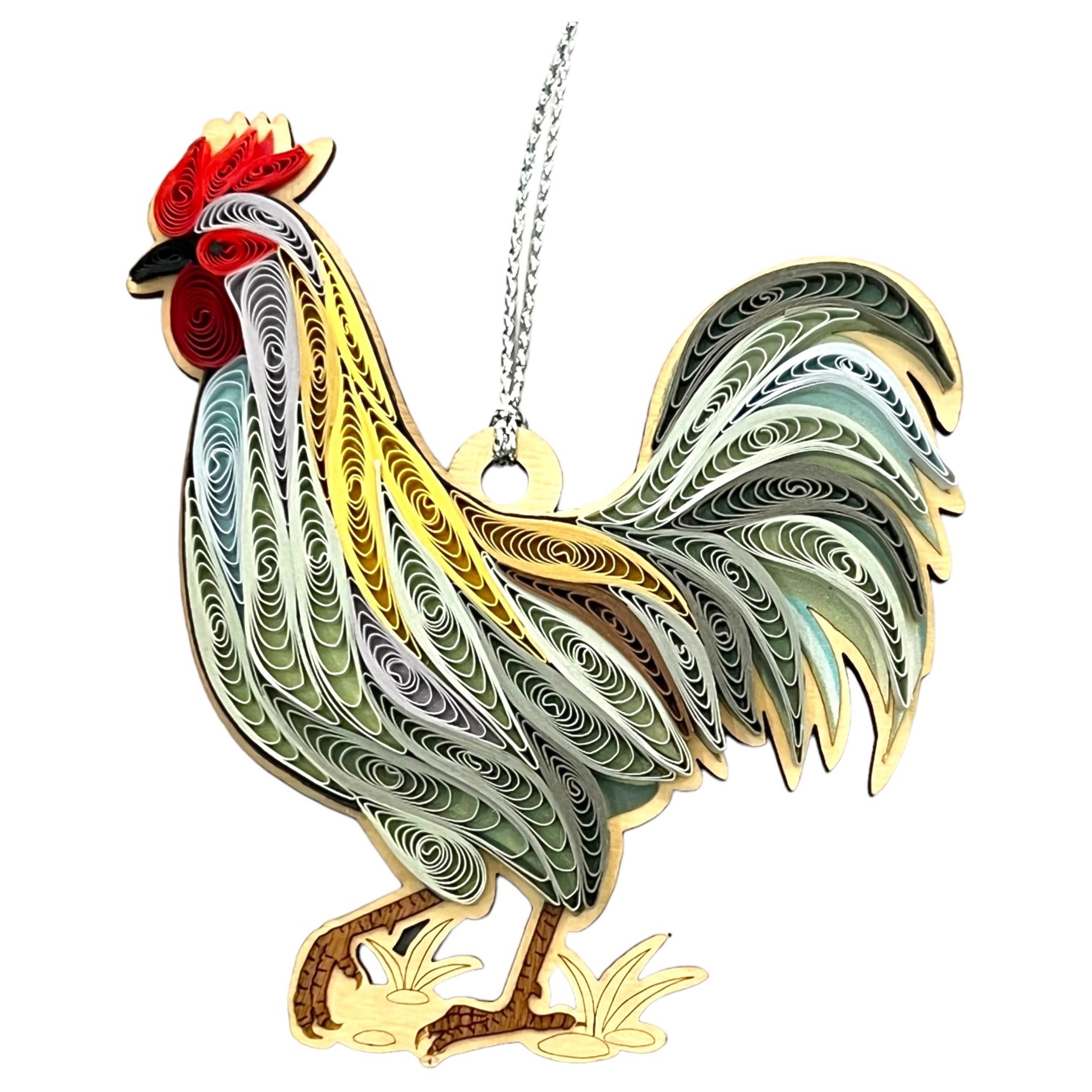 Rooster Quilled Paper Ornament | Blue Pelican Outer Banks Shopping Cape ...